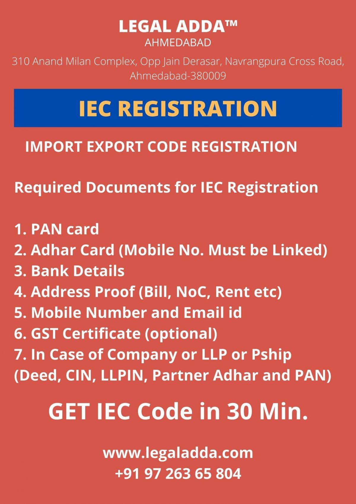IEC Registration in Ahmedabad - Import Export Code License Consultant